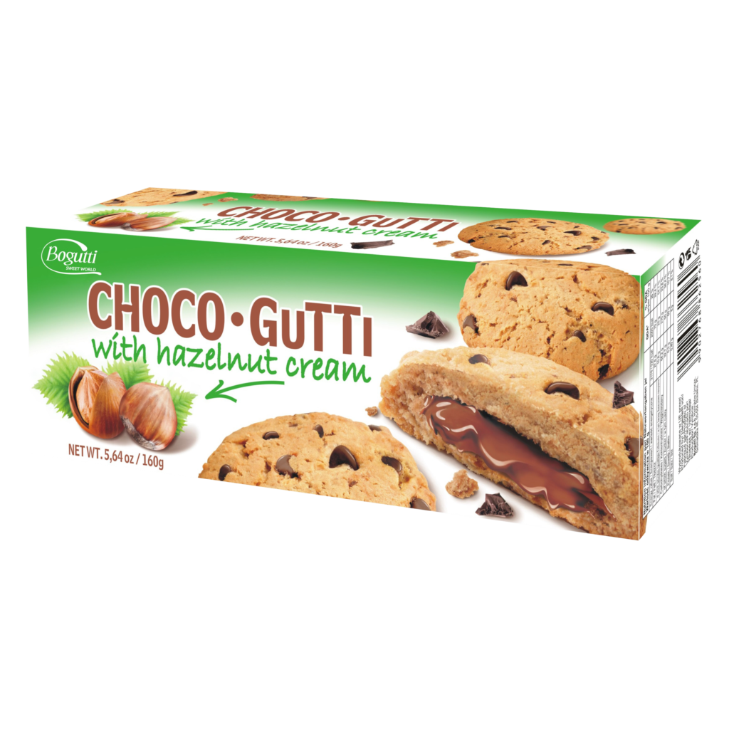 CHOCO GuTTi - Crunchy chocolate cookies with hazelnut cream - Bogutti